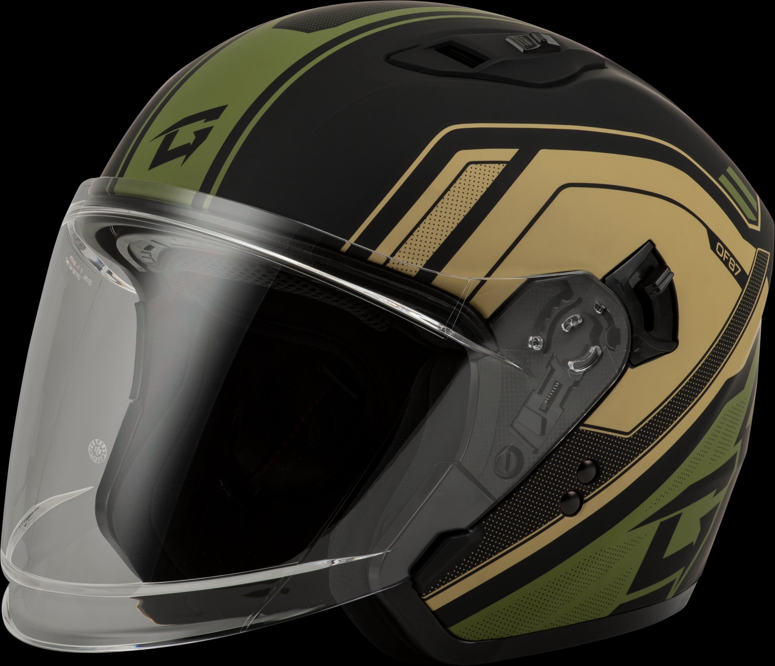 GMAX Of-87 Duke Helmet Matte Black/Green Lg — Movatik
