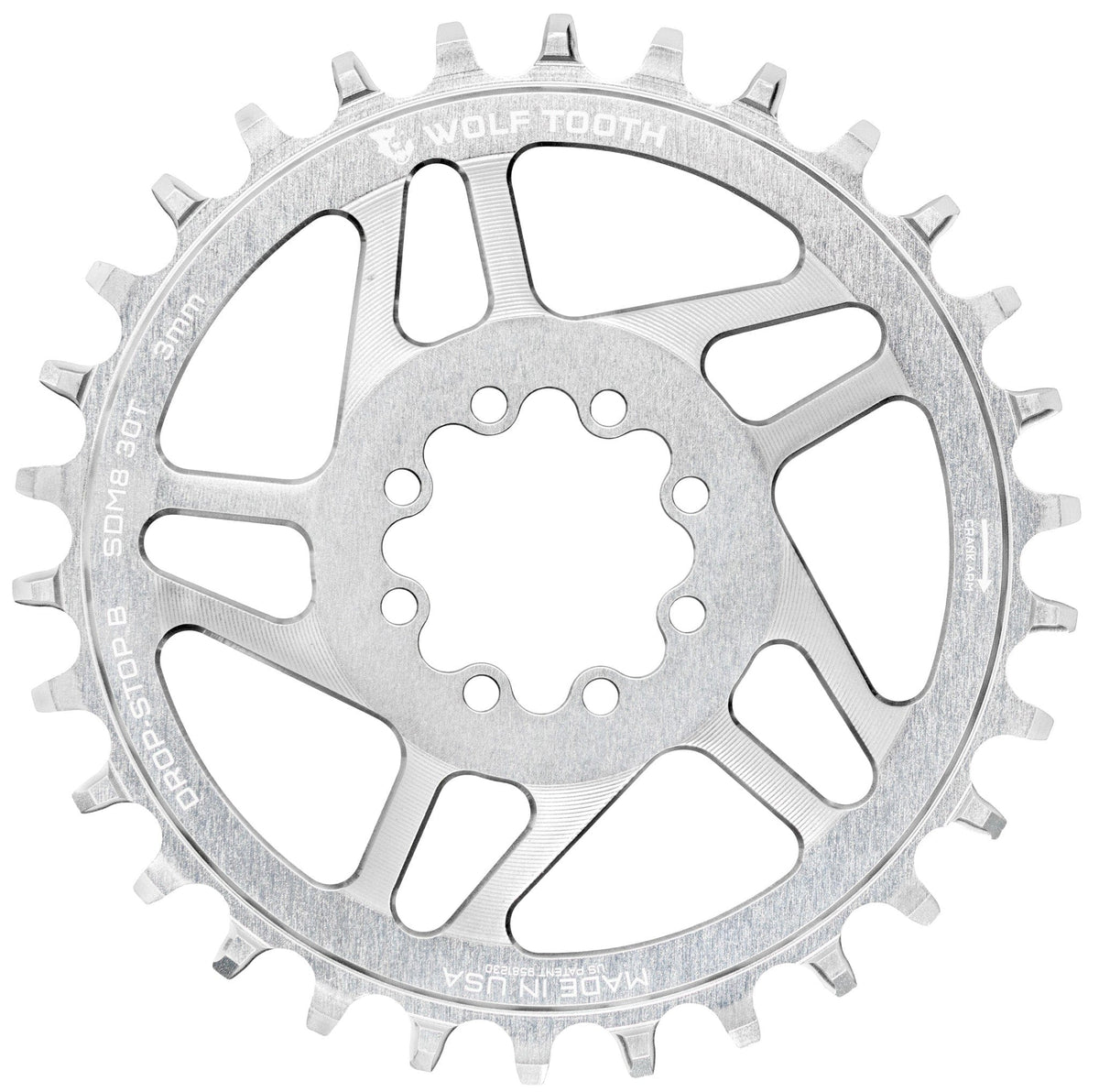 Direct Mount Chainrings for SRAM 8-Bolt Mountain Cranks - Raw Silver ...